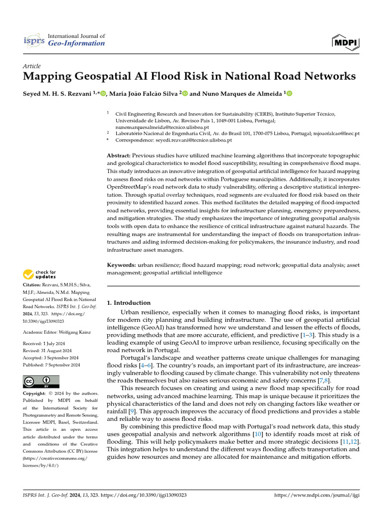 Mapping Geospatial AI Flood Risk in National Road | PDF | Climate ...