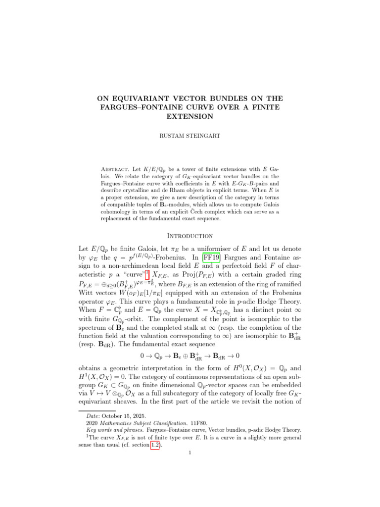 2510.12533v1 Rustam Steingart On Equivariant Vector Bundles On The ...
