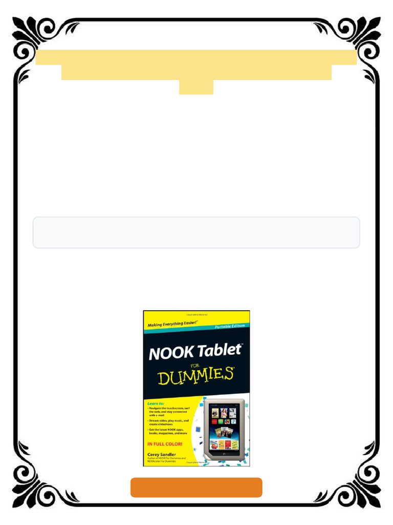 NOOK Tablet For Dummies Portable Edition Corey Sandler full ebook ...