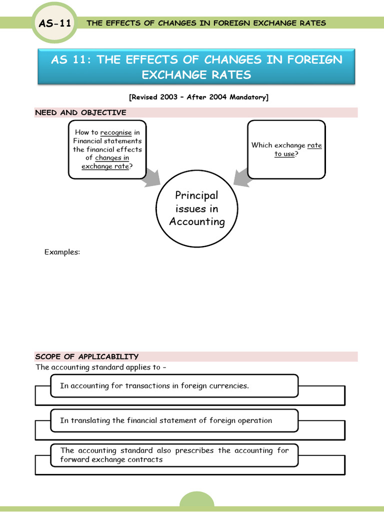 AS-11: Foreign Exchange Rate Effects | PDF | Debits And Credits ...