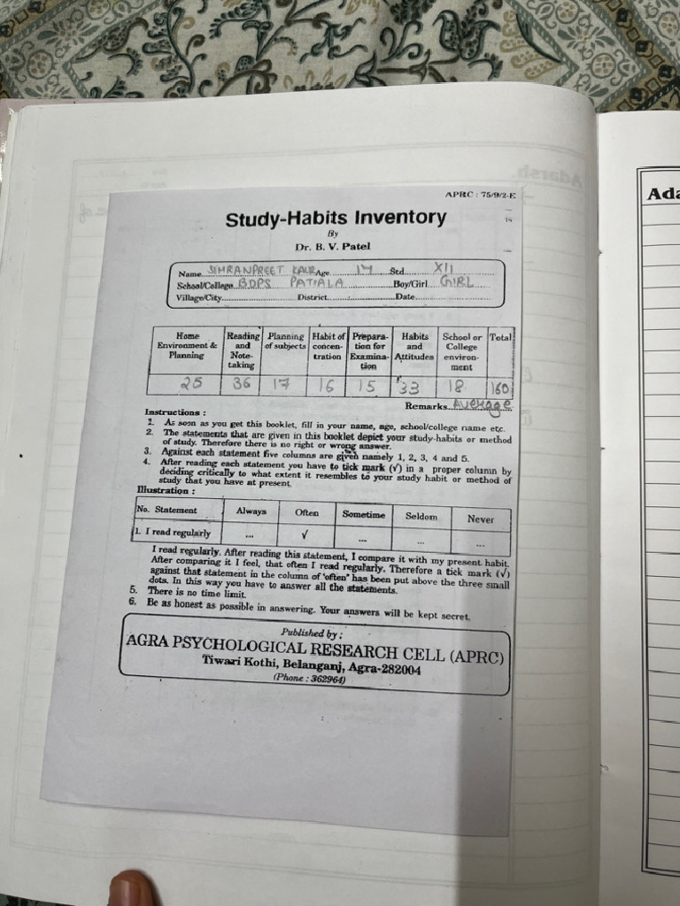 Practical5 (Studyhabits) | PDF