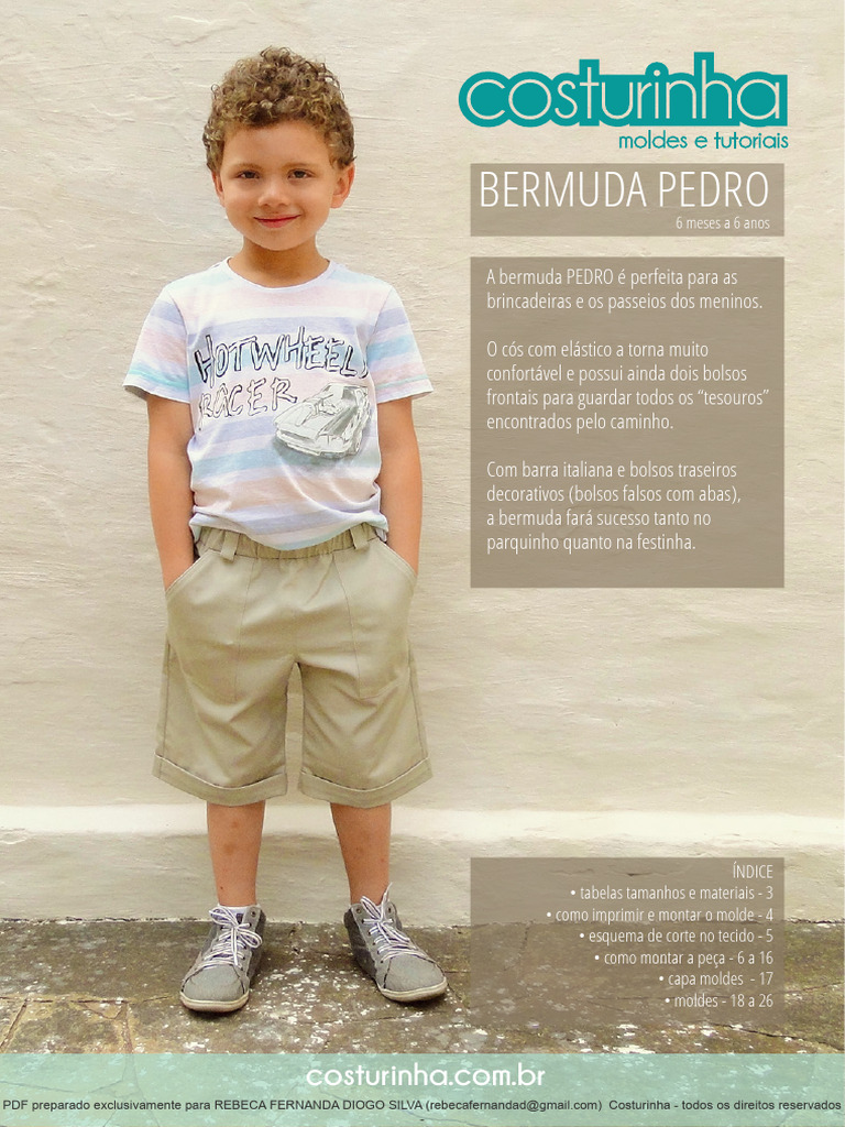 Molde de Bermuda Pedro Infantil | PDF