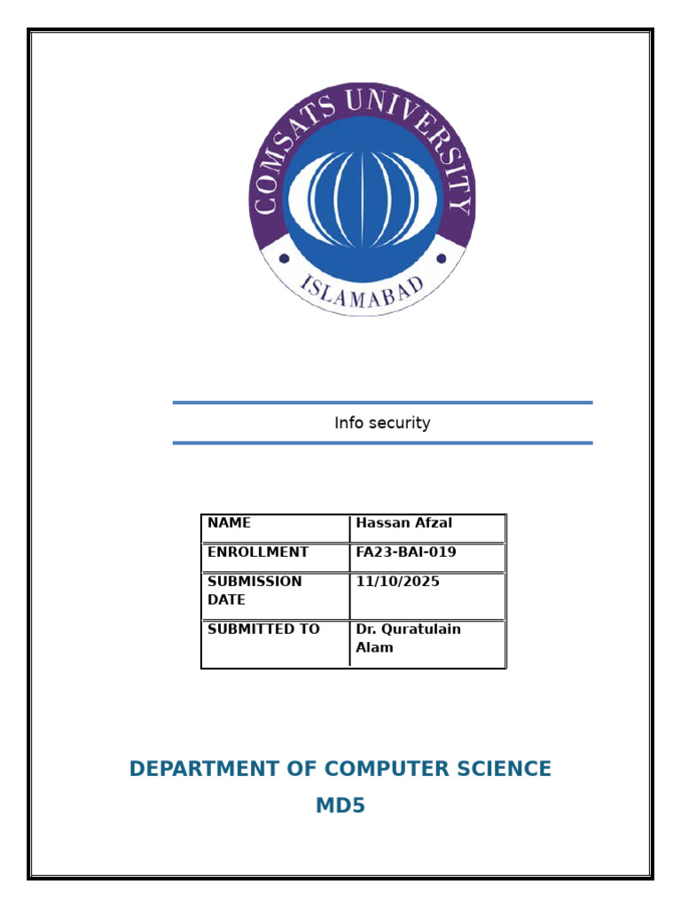 Hassanafzal 019 Rsa, Sha, Md5, Sha256 | PDF