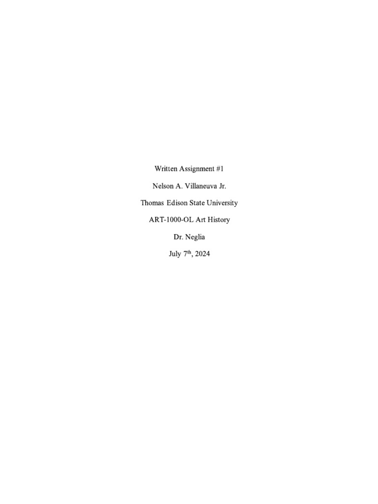 Written Assignment #1 Art-1000-OL | PDF