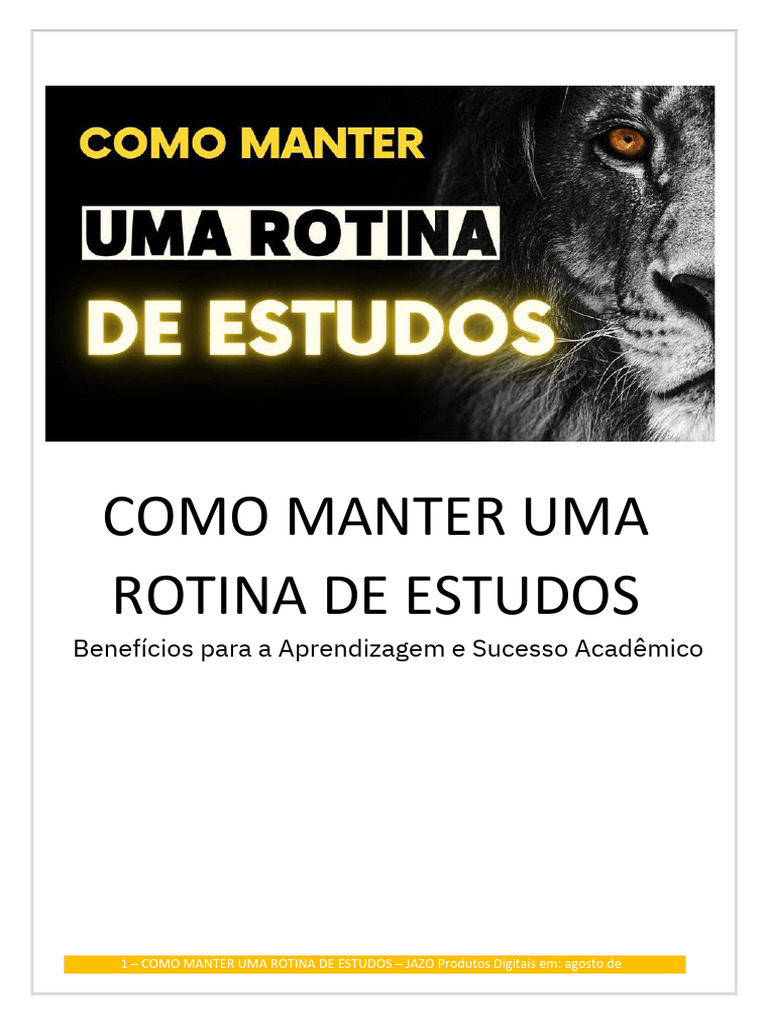 Dicas para Manter uma Rotina de Estudos | PDF | Comentários | Aprendizado