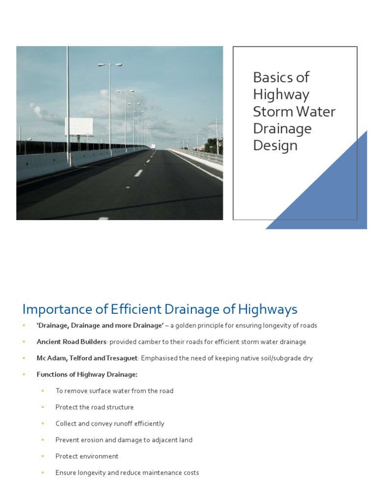 Highway Storm Water Drainage Design Guide | PDF | Drainage | Stormwater