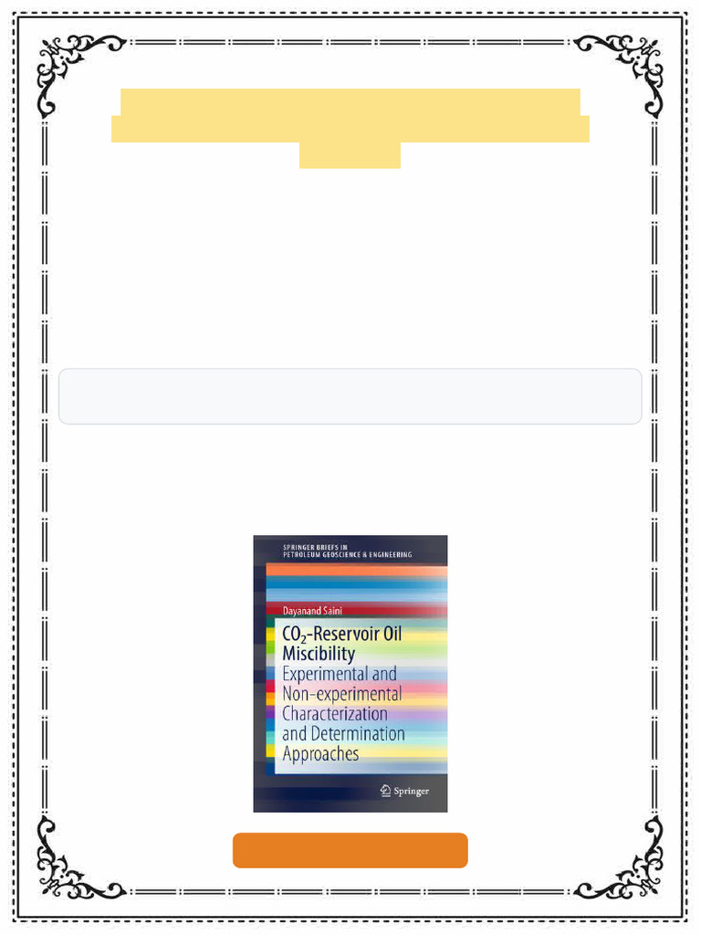 CO2-Reservoir Oil Miscibility Dayanand Saini eBook lightweight pdf ...