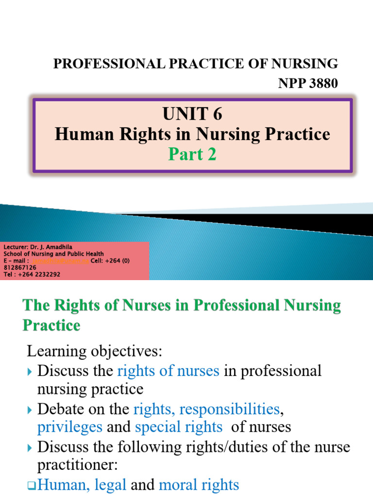 Human Rights in Nursing Practice Overview | PDF | Nursing | Rights