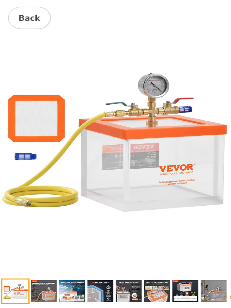 VEVOR 2 Gallon Vacuum Chamber, Upgraded Multipurpose Acrylic Vacuum ...