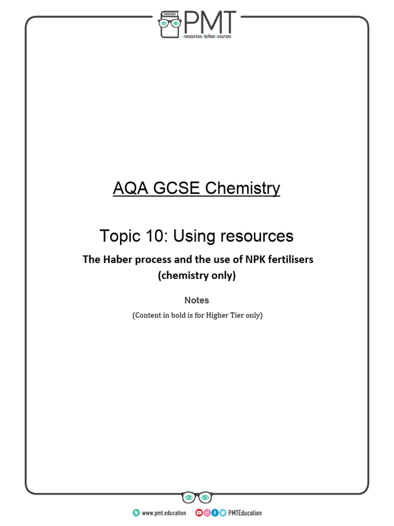 10.4. The Haber Process and The Use of NPK Fertilisers | PDF ...