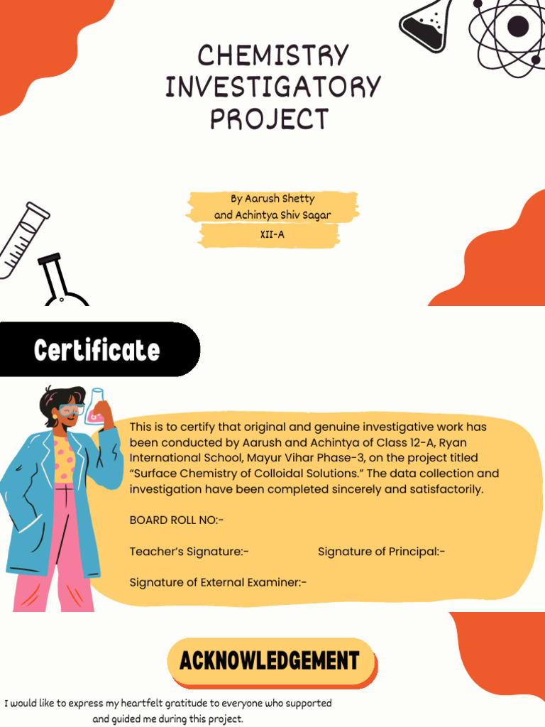 Chemistry Investigatory Project | PDF | Emulsion | Colloid