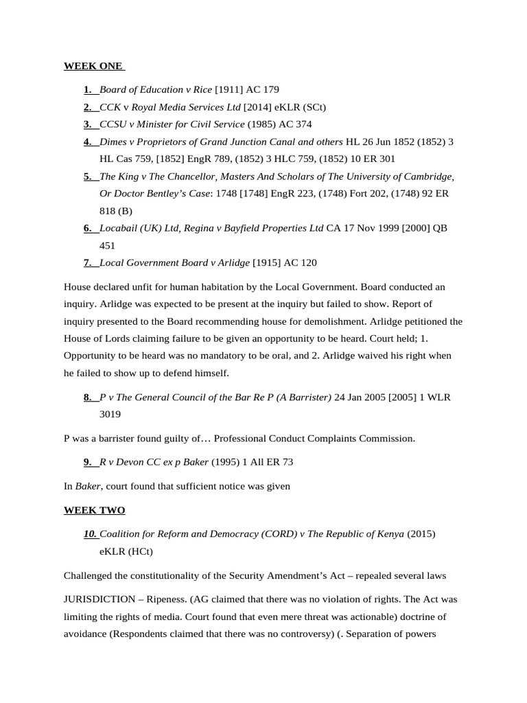 Cases LLB 305-1 | PDF | Mandamus | Impeachment