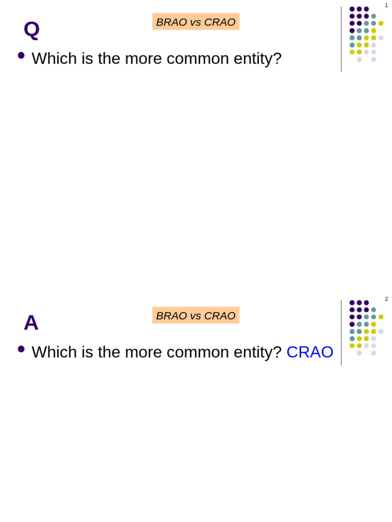 Which Is The More Common Entity?: Brao Vs Crao | PDF | Embolism ...