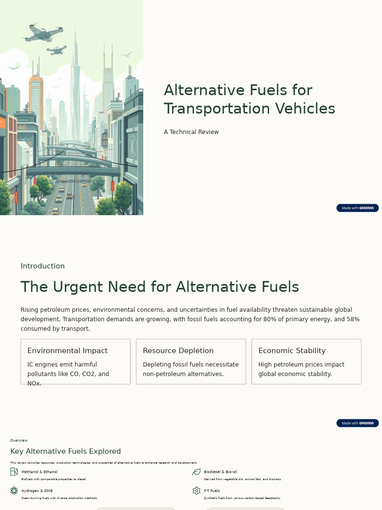 Alternative Fuels for Transportation Vehicles | PDF | Biofuel | Biodiesel