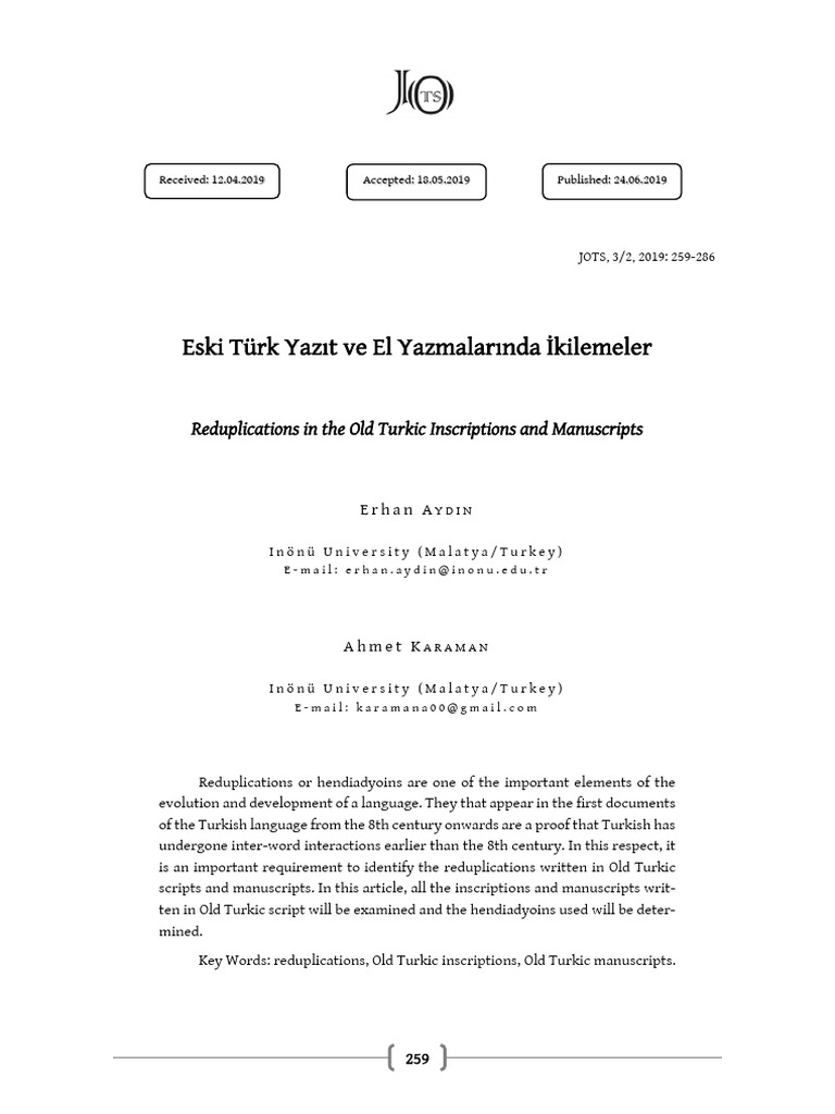 Eski Turk Yazit Ve El Yazmalarinda Ikile | PDF
