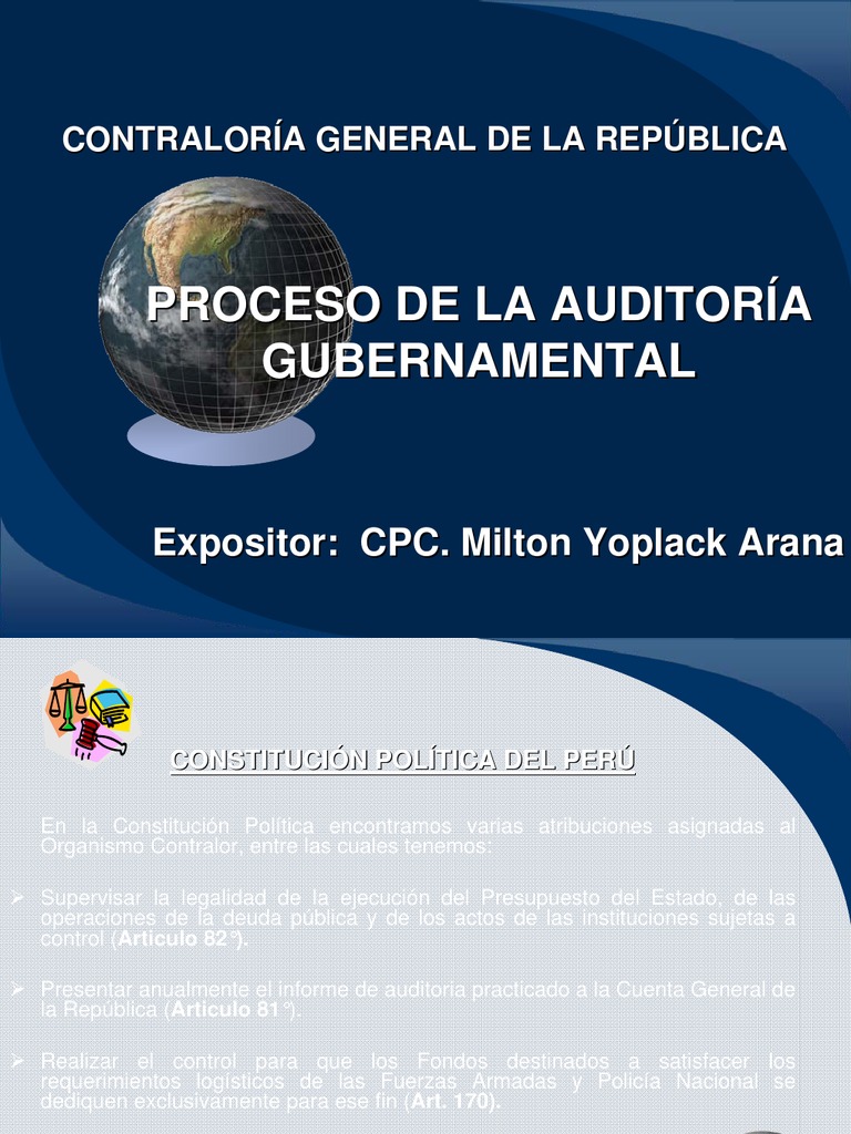 Proceso de La Auditoria Gubernamental | Auditoría financiera | Contralor