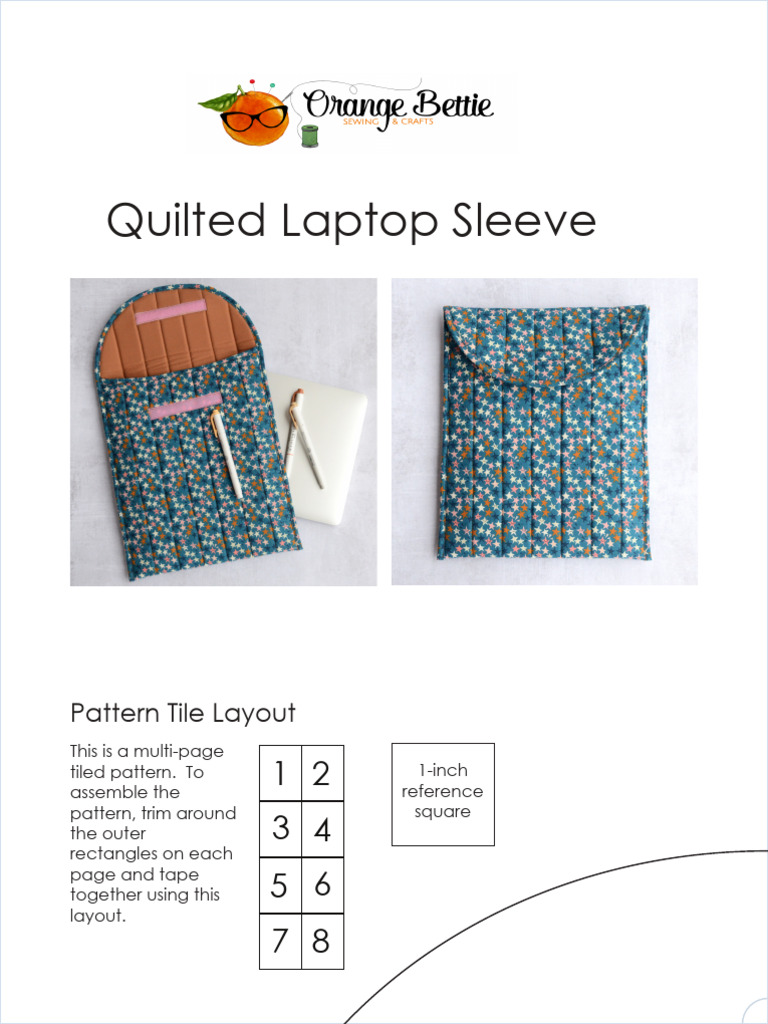Quilted Laptop Sleeve Pattern Guide | PDF