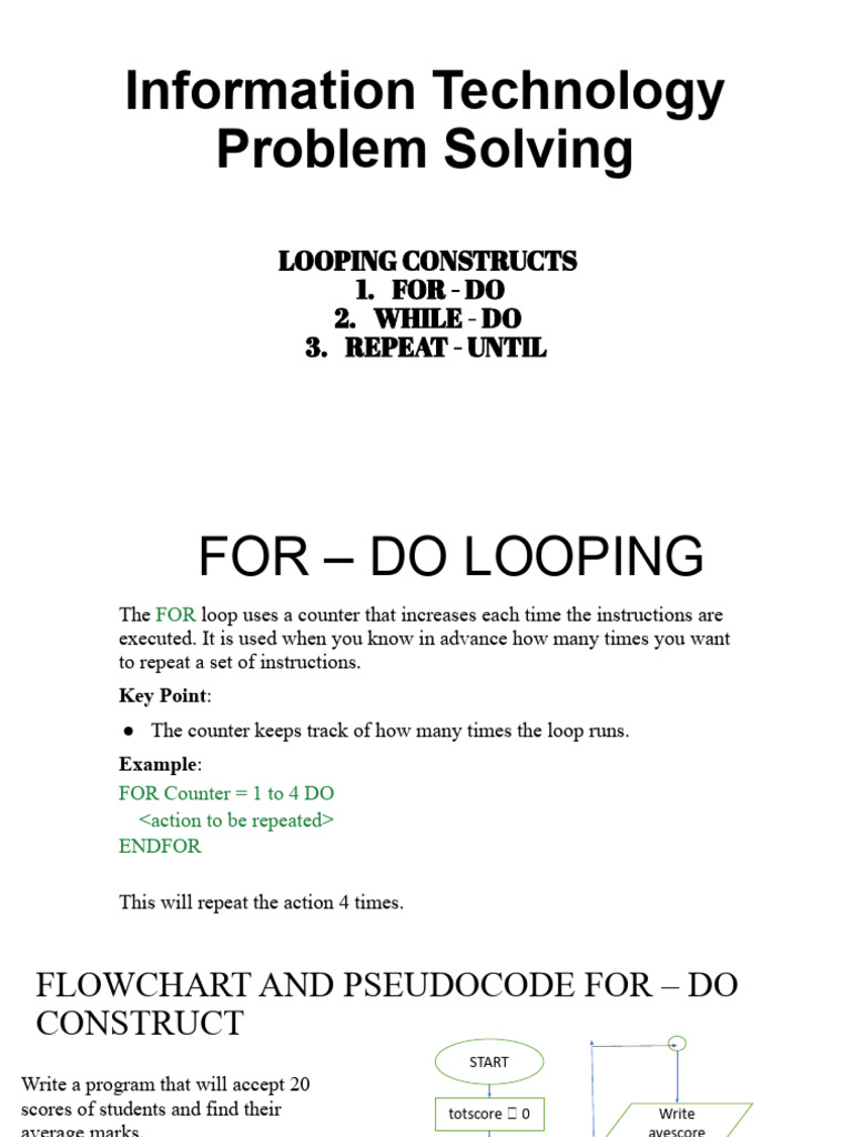 Looping Constructs | PDF | Algorithms | Software Engineering