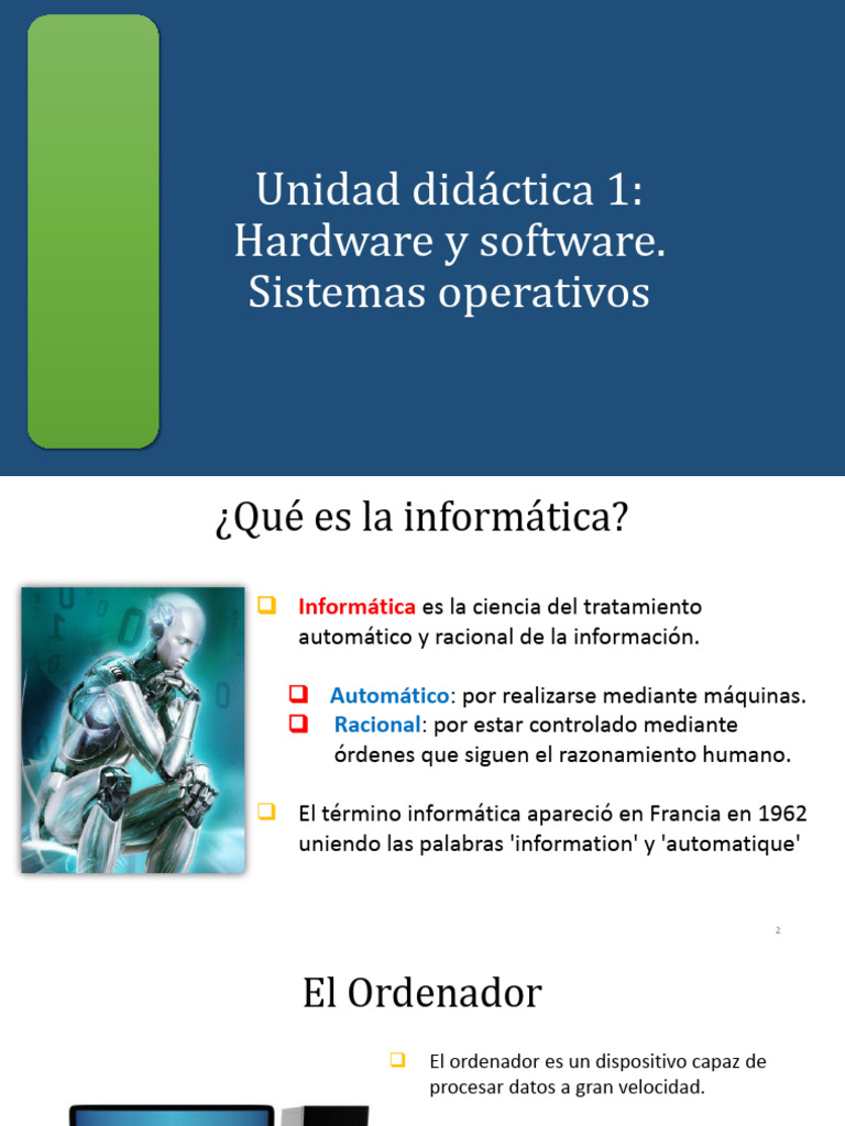 UD1 SW y HW - Sistema operativo | PDF | Hardware de la computadora ...
