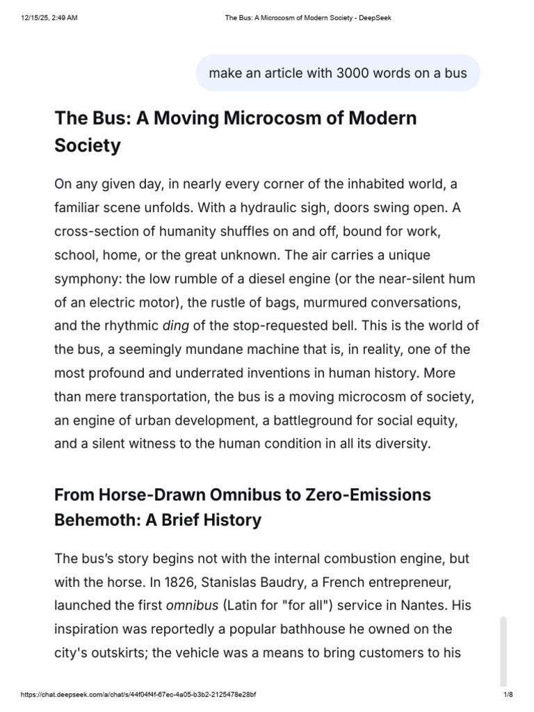 The Bus - A Microcosm of Modern Society - DeepSeek | PDF | Bus | Public ...