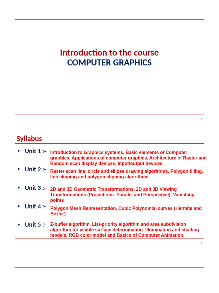 Introduction to Computer Graphics Course | PDF | 3 D Computer Graphics ...