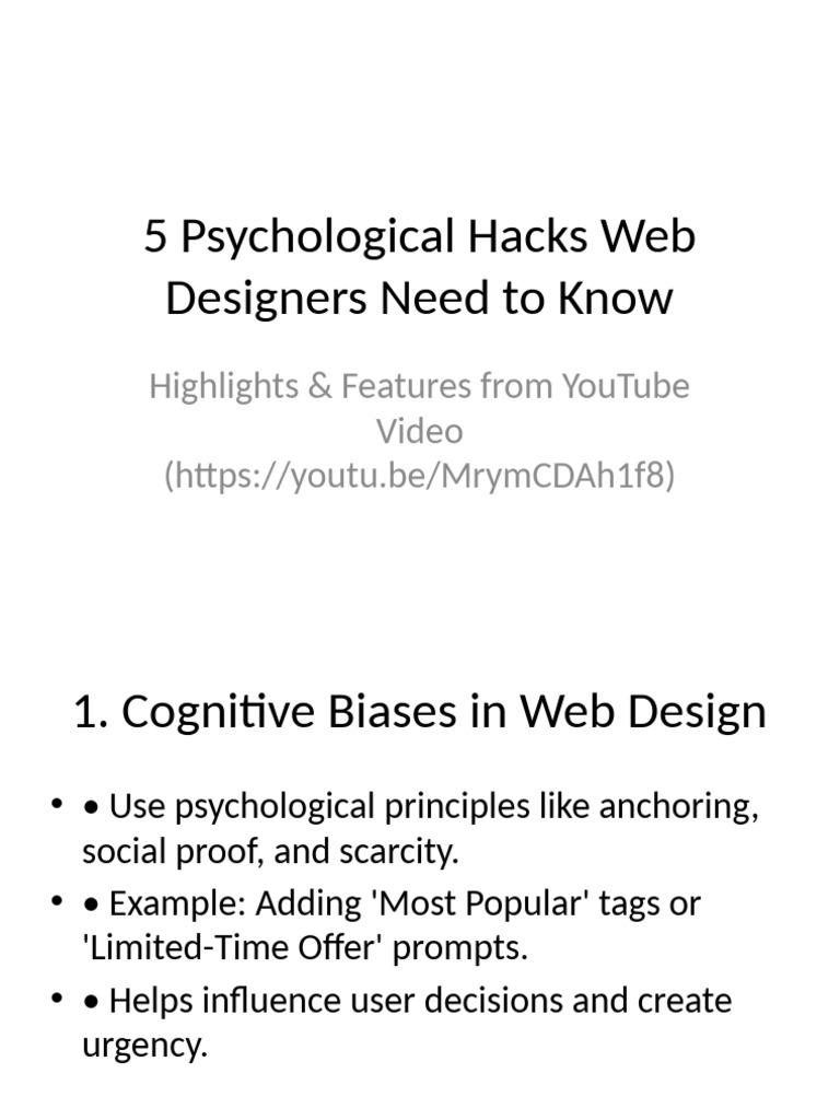 Psychological Hacks For Web Designers | PDF