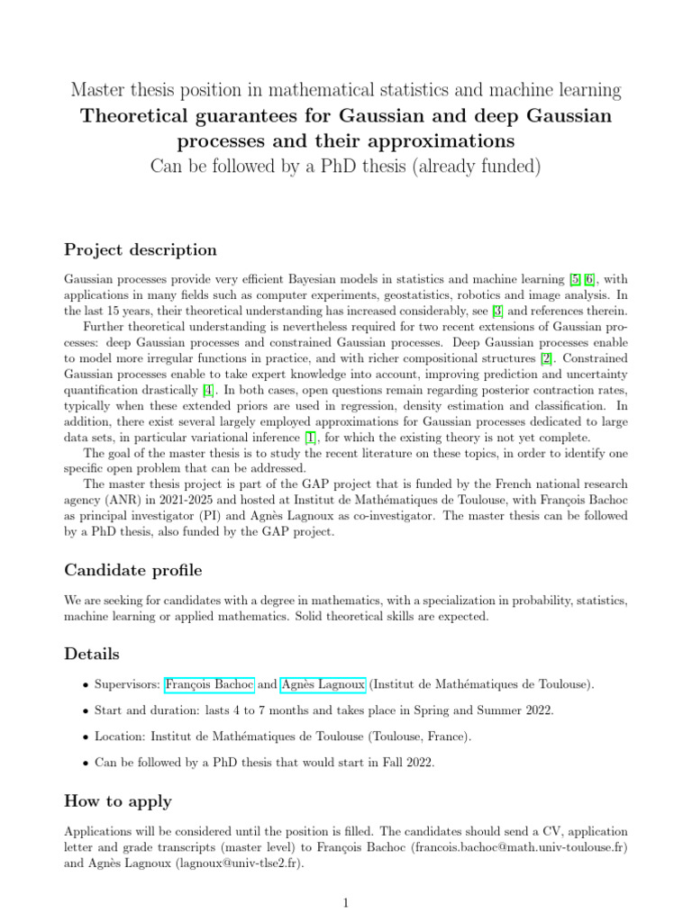 Master's Thesis in Gaussian Processes | PDF | Statistics | Normal ...