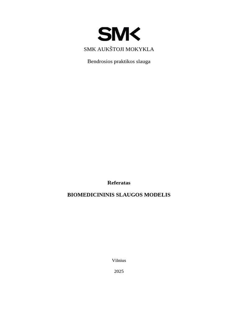Biomedicininis Slaugos Modelis | PDF