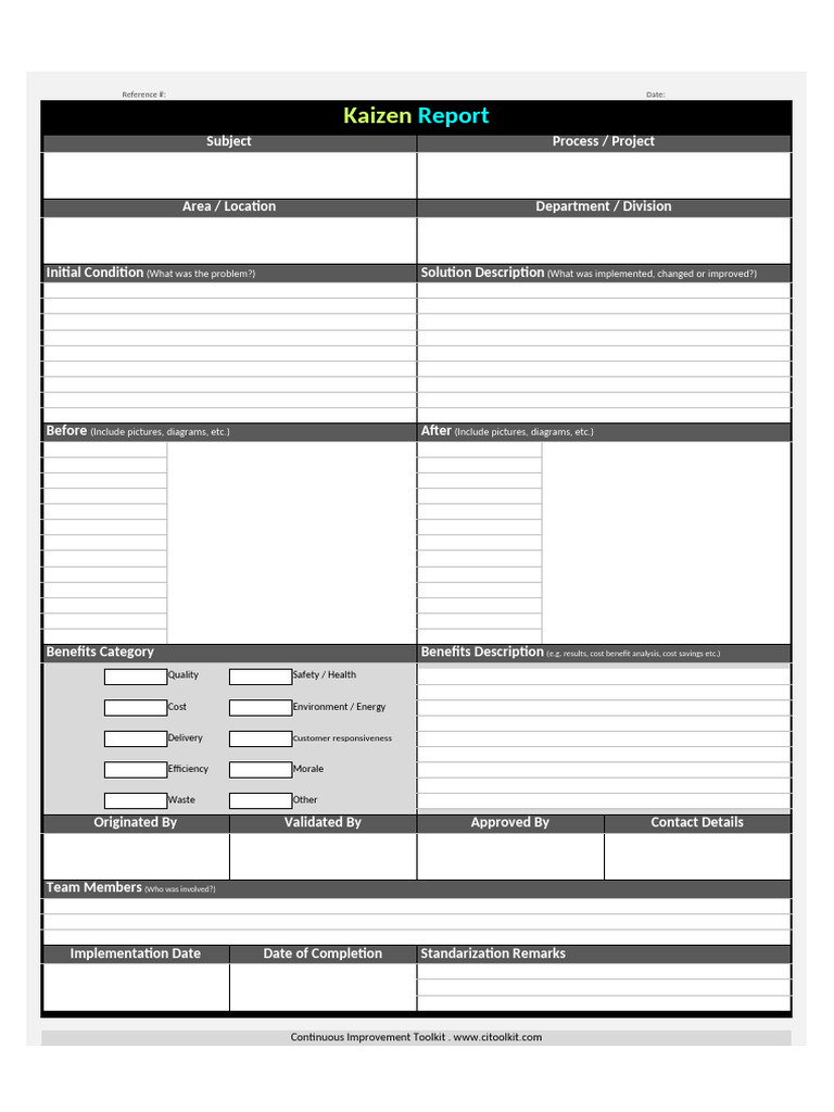 Kaizen Report: Continuous Improvement Summary | PDF | Business