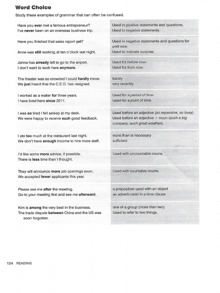 1C - Reading Grammar Word Choice | PDF