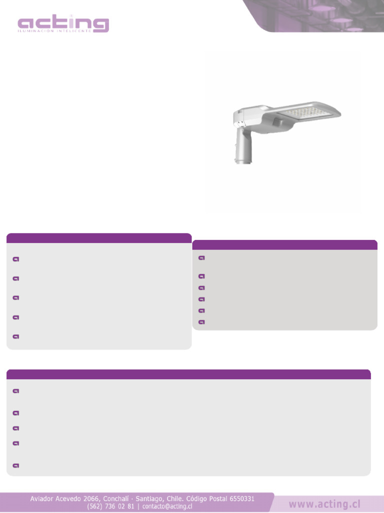 Luminarias Viales OPTILED: Eficiencia y Sostenibilidad | PDF ...