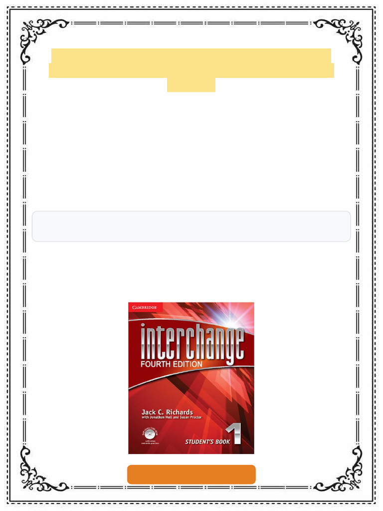Interchange 1 Student S Book 4th Edition Jack C. Richards Ebook Direct ...