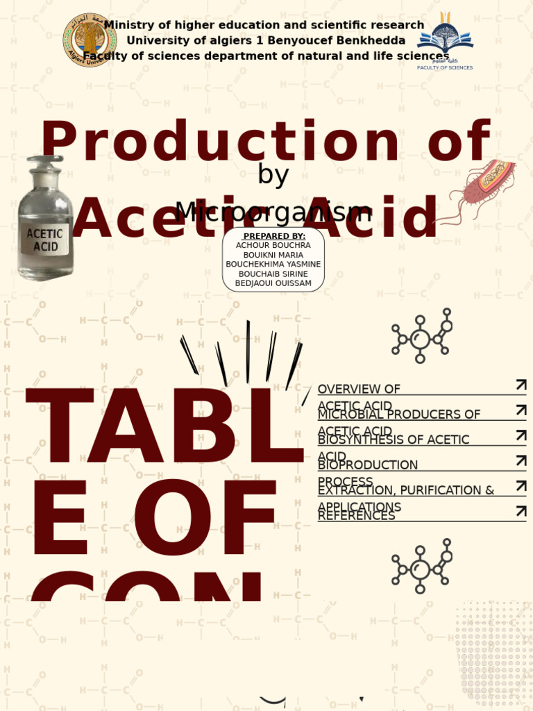 Production of Acetic Acid by Microrganisms | PDF | Acetic Acid ...