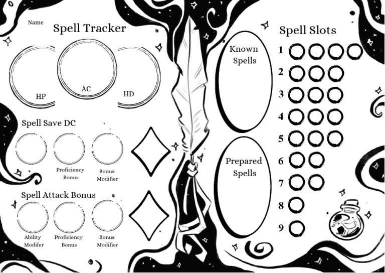 Spell Tracker PDF Fillable - Armorclass.co | PDF
