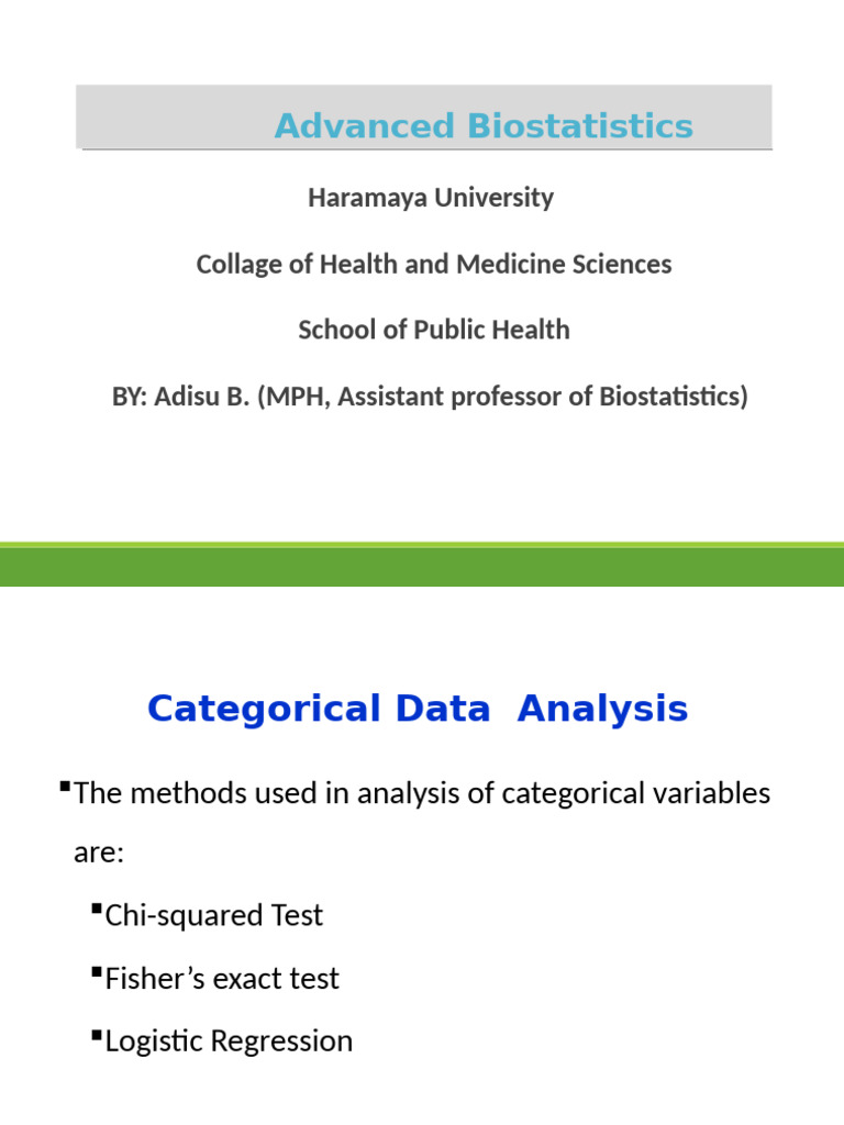 Categorical Data Analysis Techniques | PDF | Logistic Regression ...