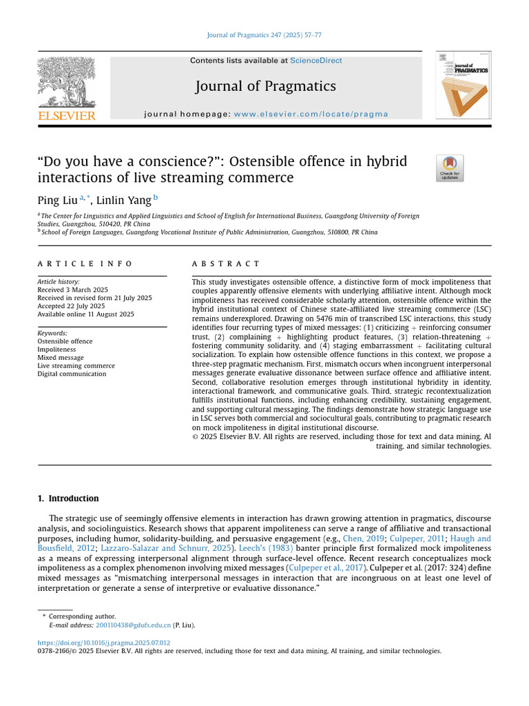 Do You Have A Conscience Ostensible Offence in Hybrid 2025 Journal of P ...
