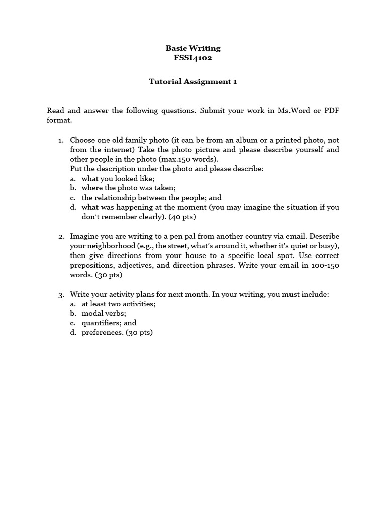 Assignment 1 - Basic Writing | PDF