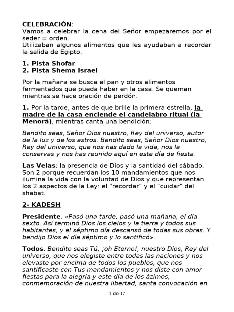Santa Cena Judía 22 | PDF | Seder de Pascua