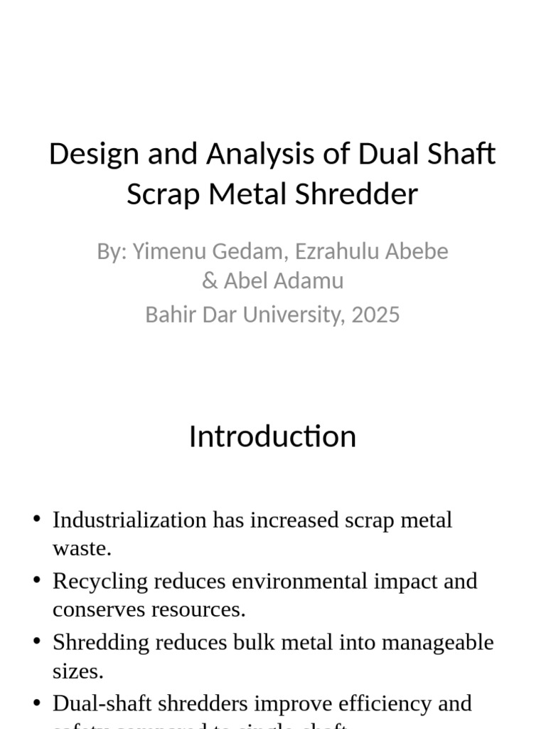 Efficient Dual Shaft Metal Shredder Design | PDF | Belt (Mechanical ...