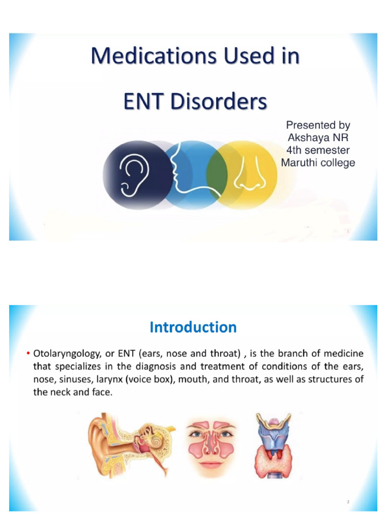 Drugs Used in ENT | PDF