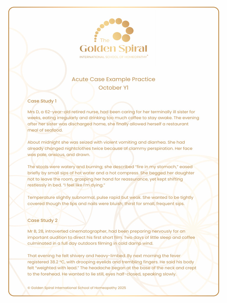 Acute Case Examples Y1 October | PDF
