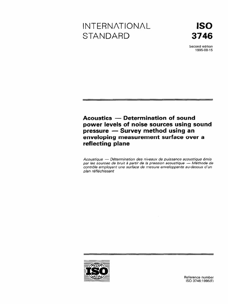 ISO 3746: Sound Power Level Measurement | PDF | International ...