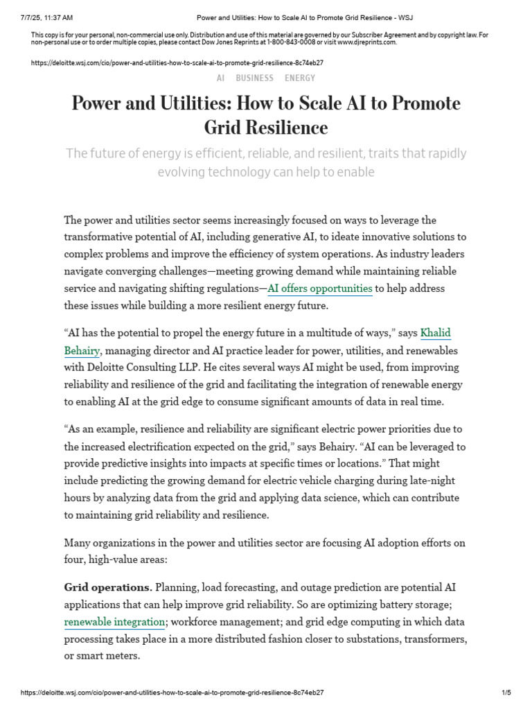 Full PDF Report - CIO Journal - Power and Utilities - How to Scale AI ...