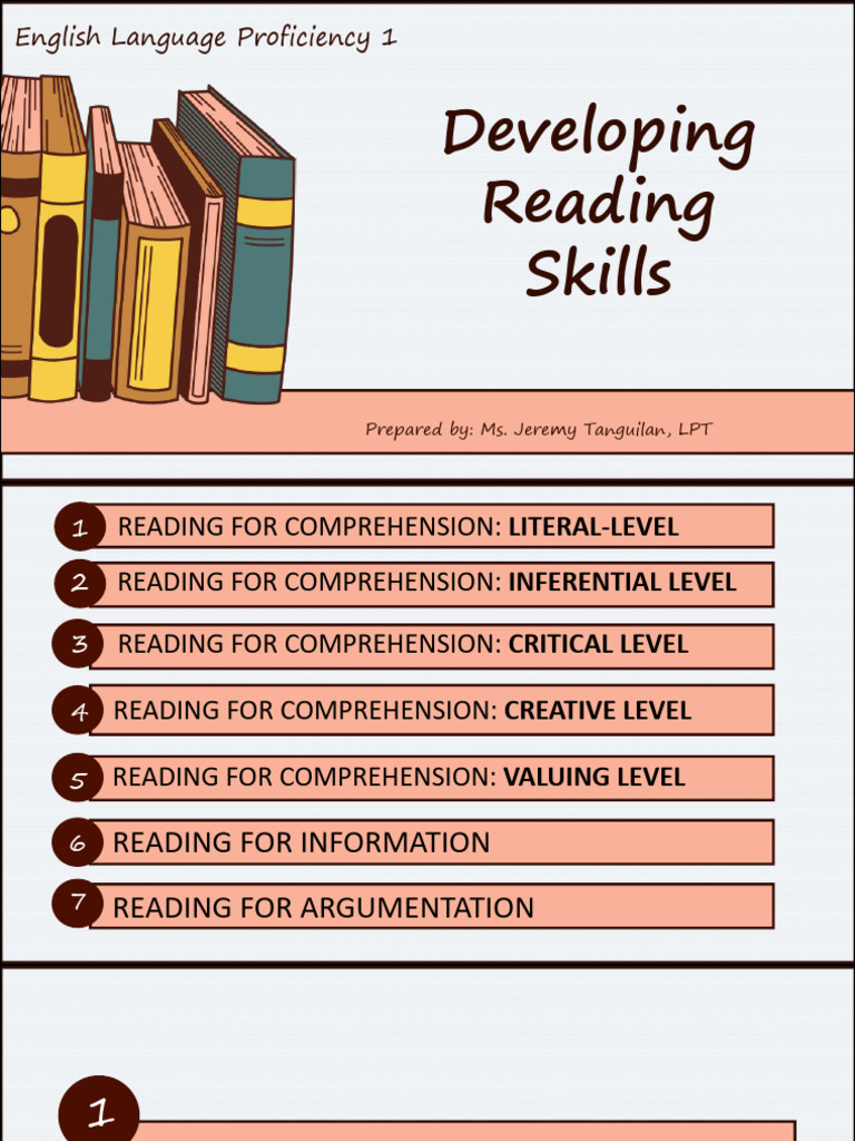 Developing Reading Skills | PDF | Reading Comprehension | Argument