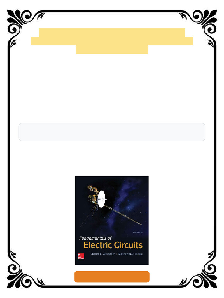 Fundamentals of Electric Circuits 6th Edition Charles Alexander eBook ...