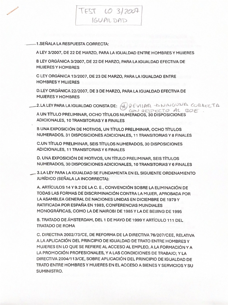 Test LO 3 07 Igualda | PDF