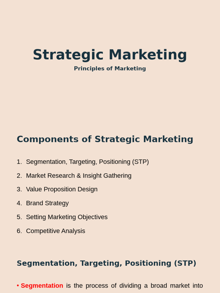 Strategic Marketing Essentials Guide | PDF | Market Segmentation ...