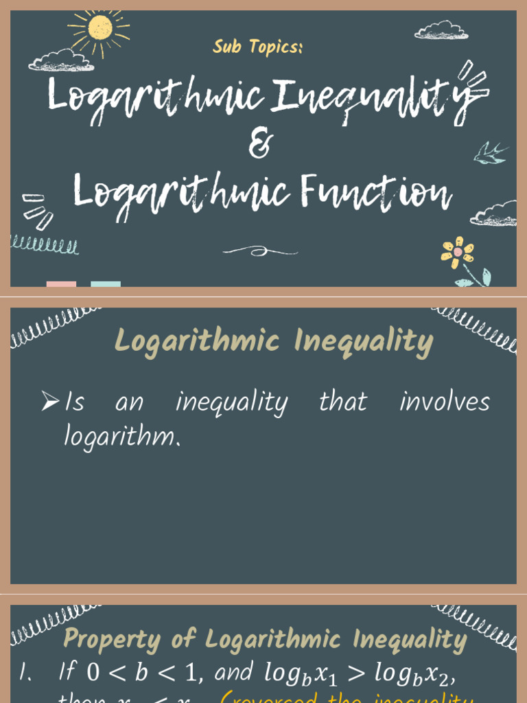 Logarithmic Inequalities Explained | PDF | Inequality (Mathematics ...