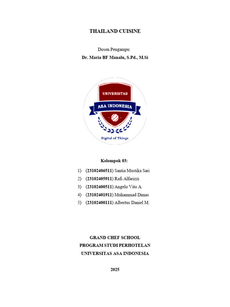 Revisi 2_Thailand Cuisine_Kelompok 03_GCS Semester 5 ...