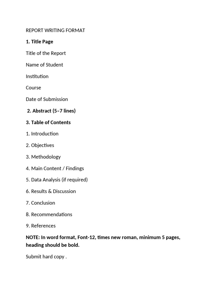 Essential Report Writing Format Guide | PDF